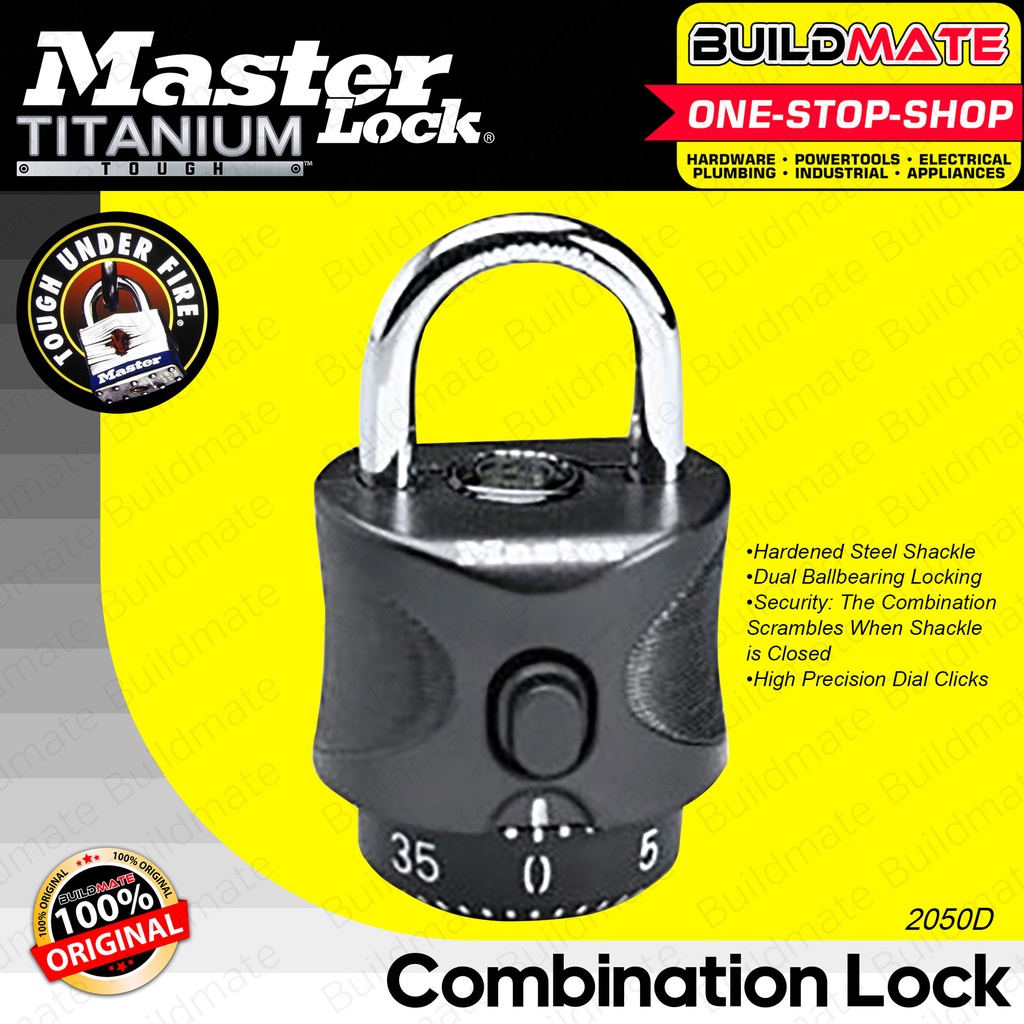 MASTER LOCK Titanium Combination Padlock #2050D 100% ORIGINAL ...