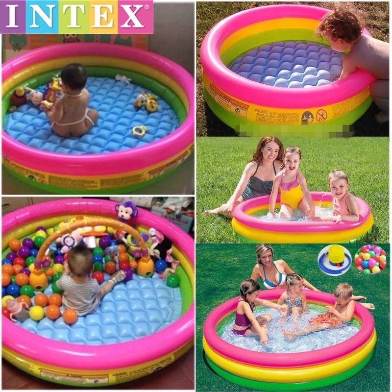 INTEX Kiddie Pools and Inflatable Kid’s Pools rainbow color swimming ...