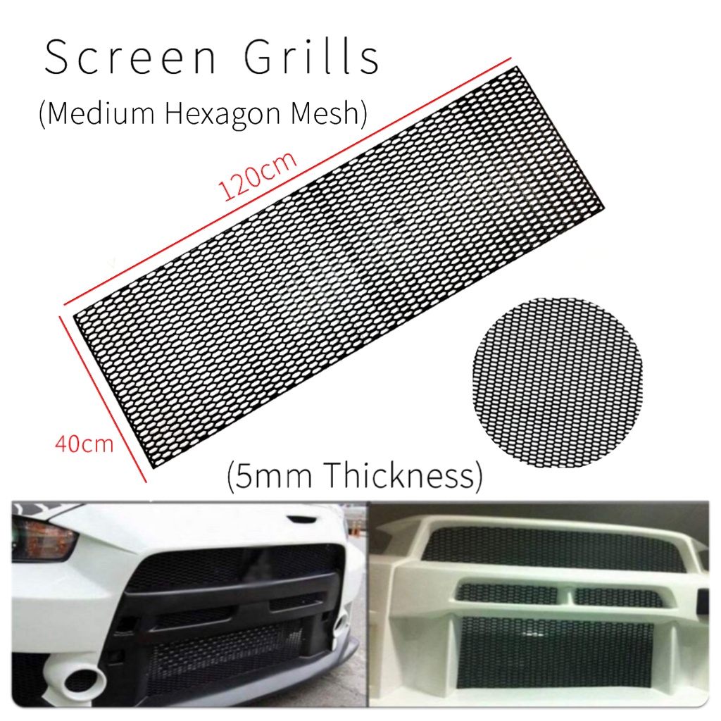 CPAO 120cm x 40cm x 5mmCar Honey Mesh Grill Medium Holes Hexagon Mesh ...