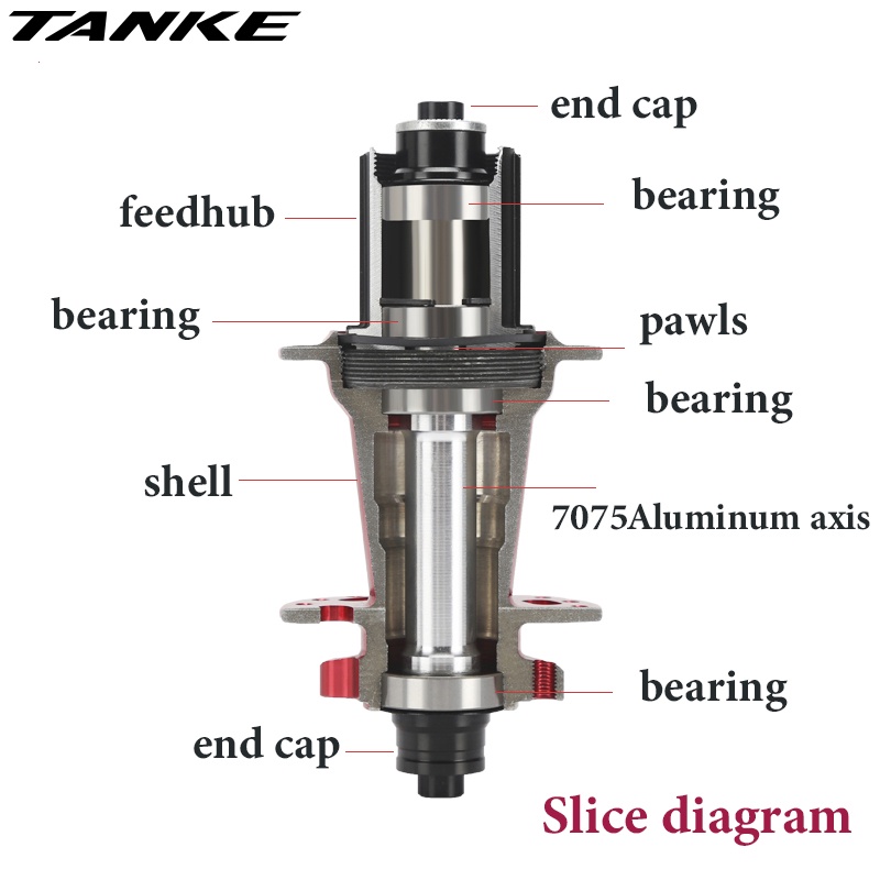 TANKE 32 36 Holes Mtb Bike Hub 6 Pawls 3 Teeth Bearing 120 Clicks ...