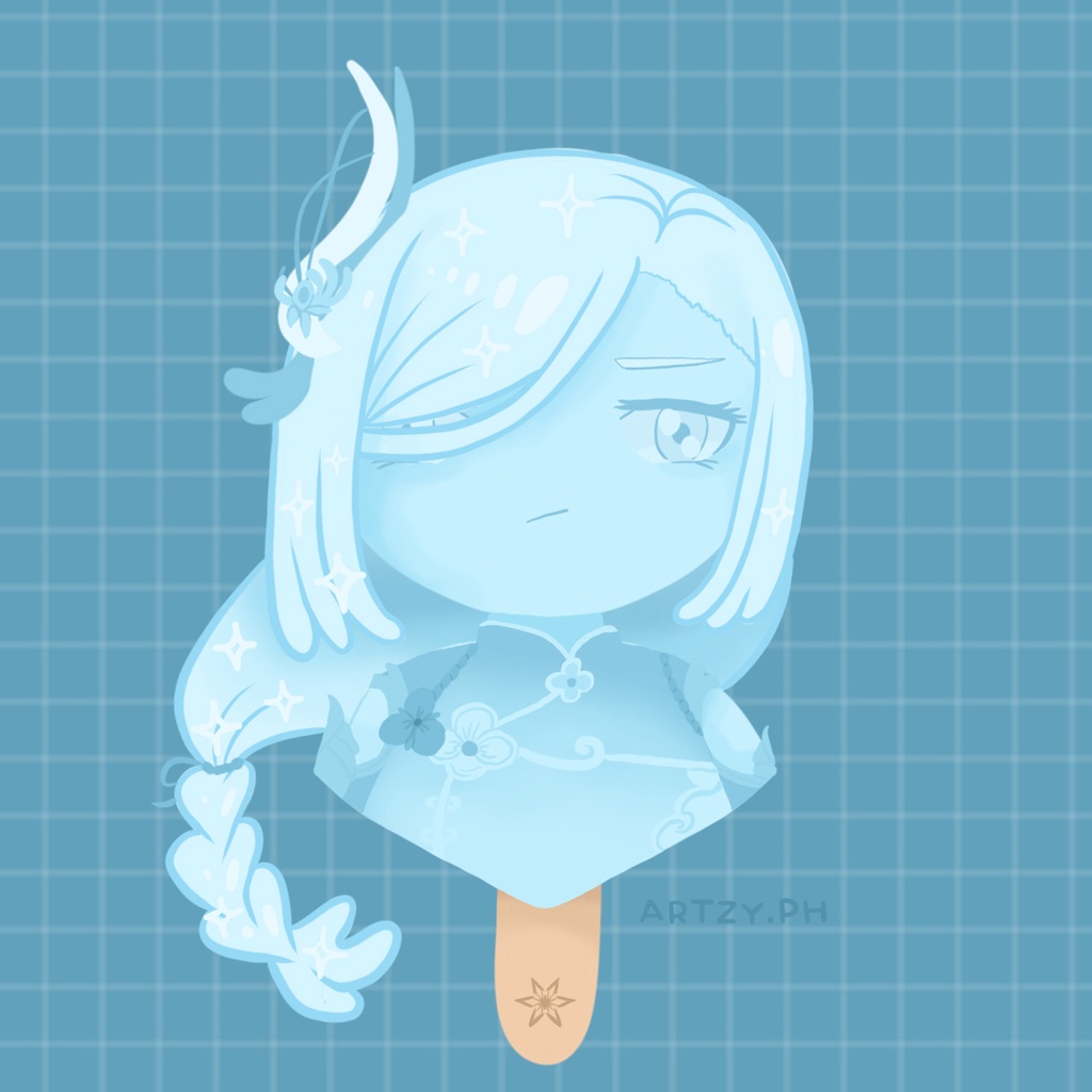 genshin impact exorcicles sticker chibi chongyun shenhe | Shopee ...