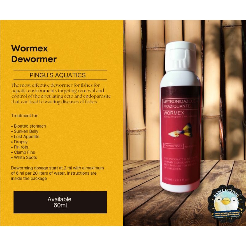 Wormex Dewormer for Fish Diseases 60ml | Shopee Philippines