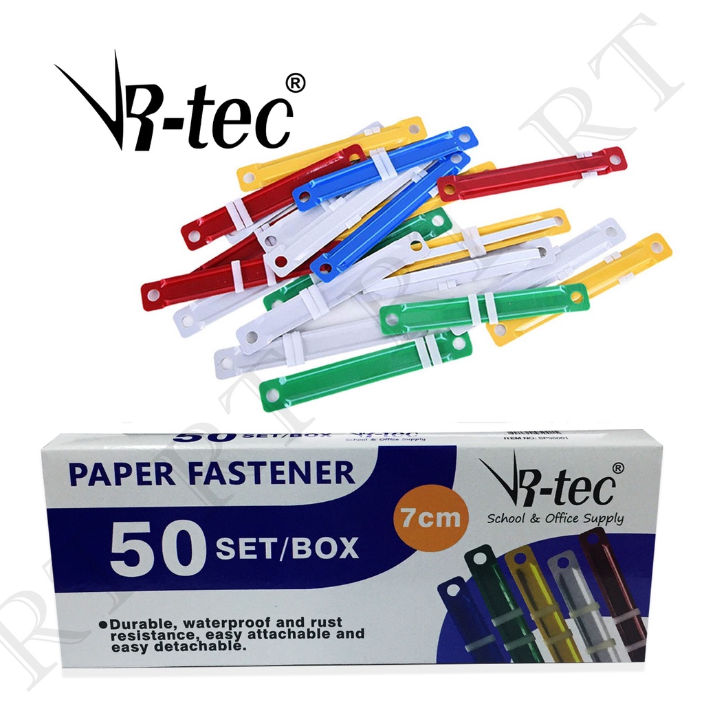 RTEC stationery 1BOX/50PCS Plastic Paper Fastener 70mm Inch Long Paper ...
