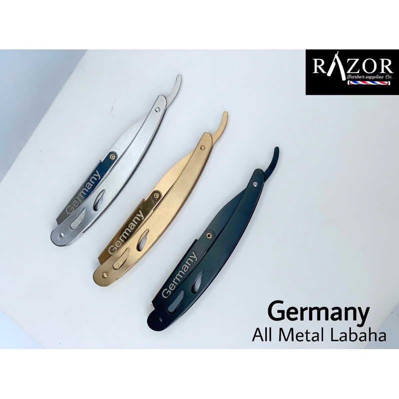 Full Metal Labaha Razor Blade in Gold Black & Silver Razor Barber ...