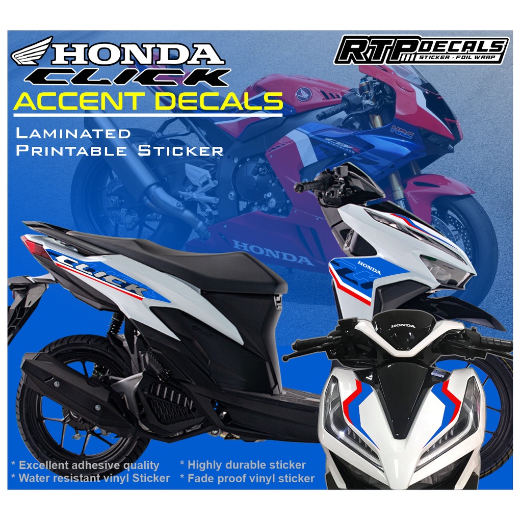 Honda Click Accent Decals Laminated and Printable Sticker | Shopee ...