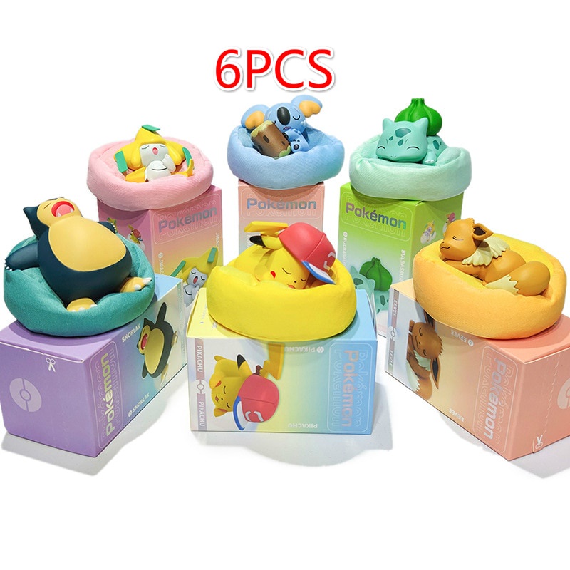 Original Pokemon Sleeping Series Pikachu Jirachi Eevee Komala Snorlax