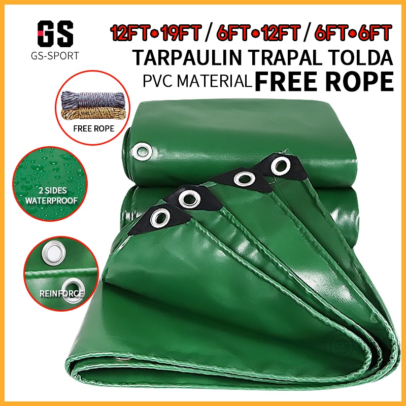 trapal waterproof makapal buy 1 take 1rope size 6ft x12ft tarpaulin ...