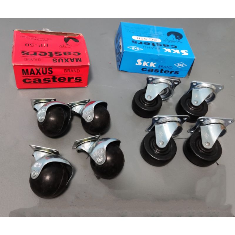 Ball Caster and Rubber Caster Wheel 2" sold by 4 pcs. with free screws ...