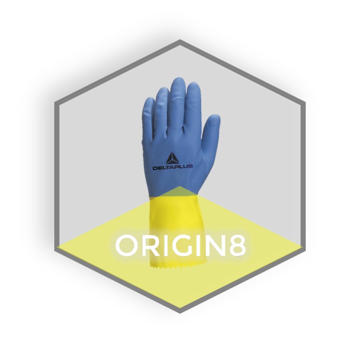 DUOCOLOR VE330 DELTA PLUS EUROPEAN BRAND SAFETY GLOVES LATEX HAND ...