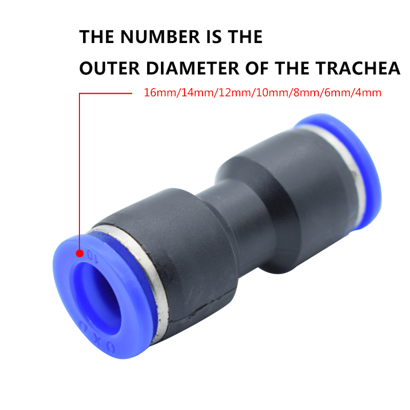 Pneumatic Fitting Hose Quick Connector Pu Pg Water Fittings 4mm 6mm 8mm 10mm Straight Push Into ...