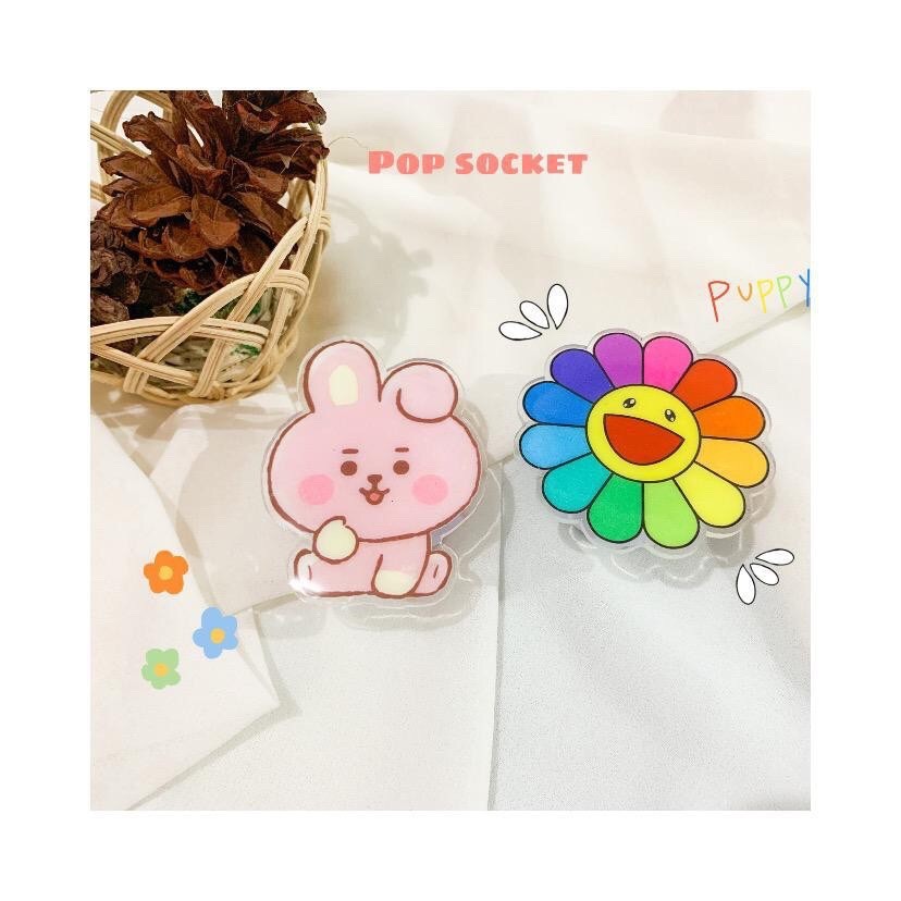 Acrylic POPSOCKET Character BT21 / Pop Socket Acrylic / Phone Holder ...