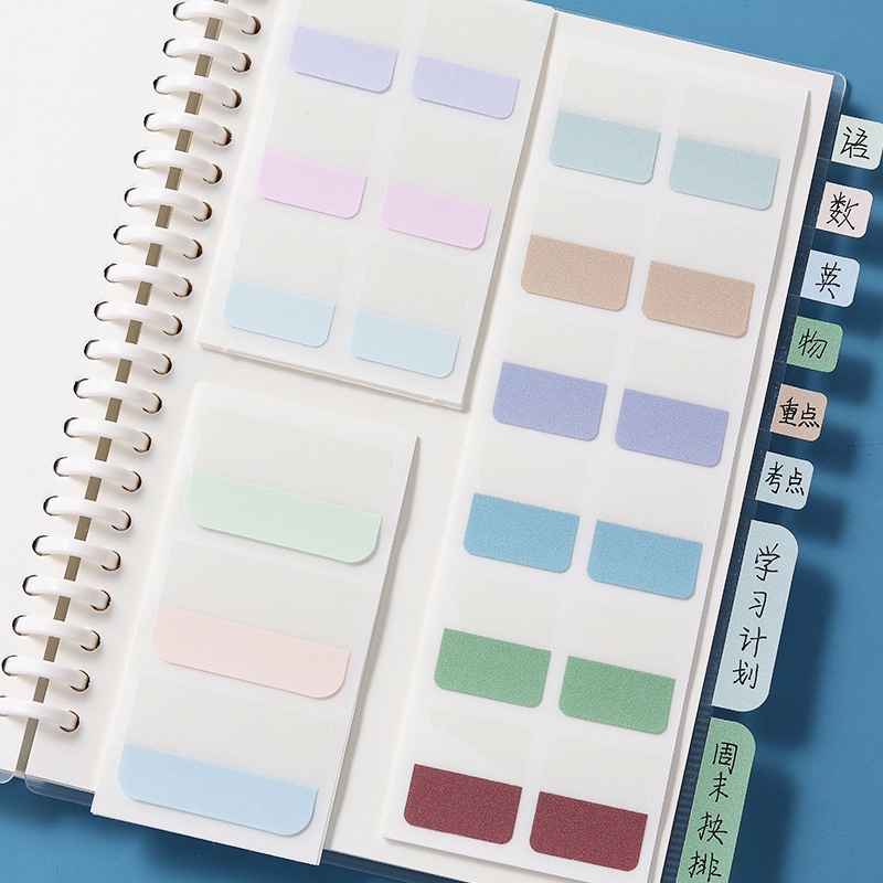 10 Sheets / Pack PET Morandi Color Classification Sticky Notes Index ...