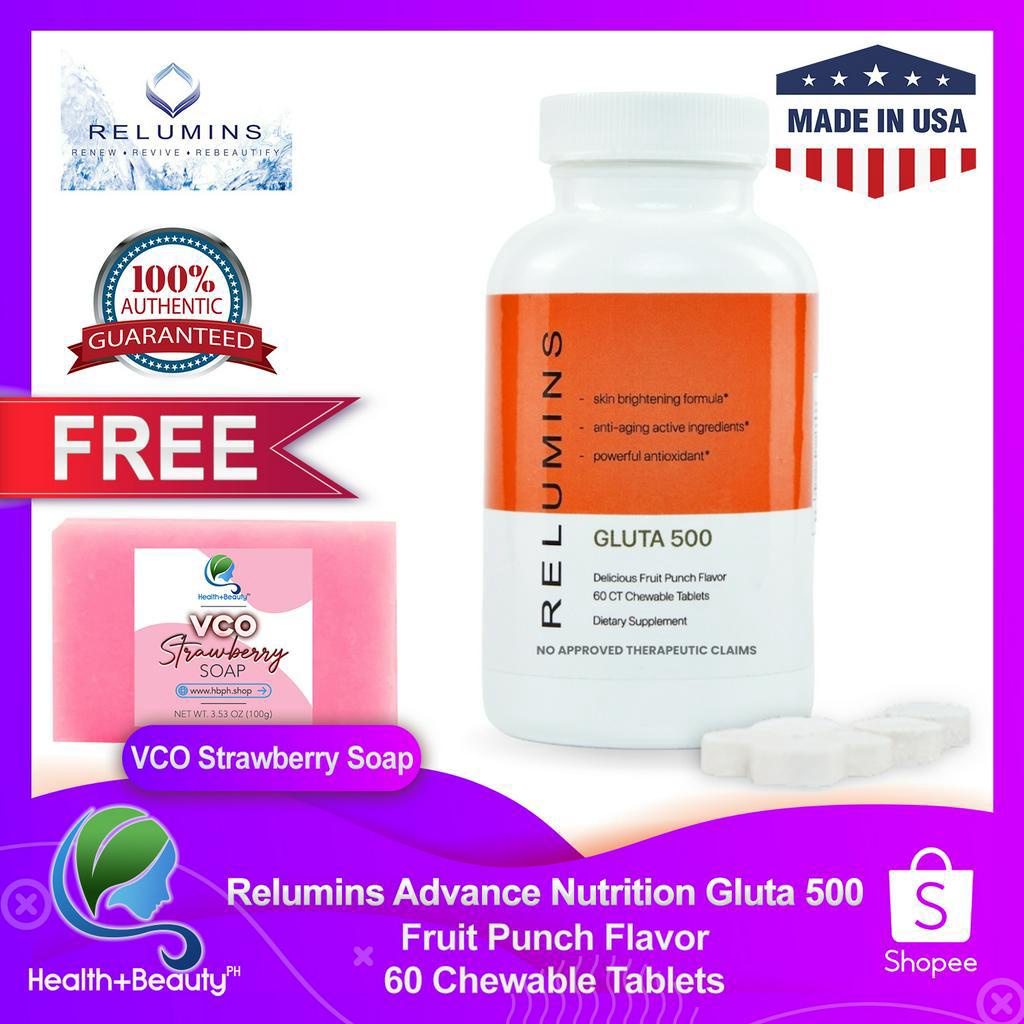 Relumins Chewable Glutathione Complex - Gluta 500 60 CHEWABLE Tablets ...