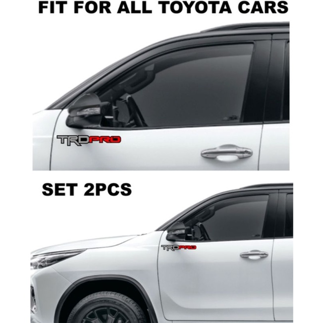 TRD Pro Sticker for Toyota Cars Innova/Fortuner/Vios/Rush/Wigo/Hilux ...