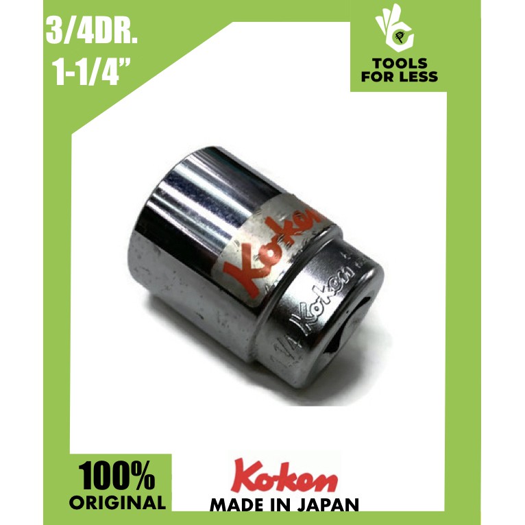 Koken 3/4 Dr. Socket 1-1/4" 6 pts. Made in Japan | Shopee Philippines