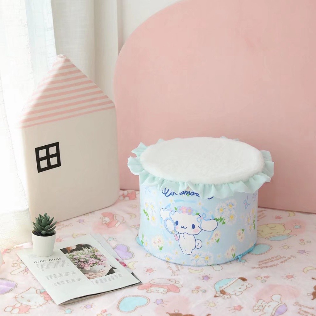 Kawaii Cute Sanrio Stool Kuromi Cinnamoroll Melody Round Low Stool Shoe ...