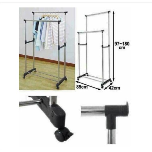 The clothes hanger is made of stainless steel rods and durable plastic ...