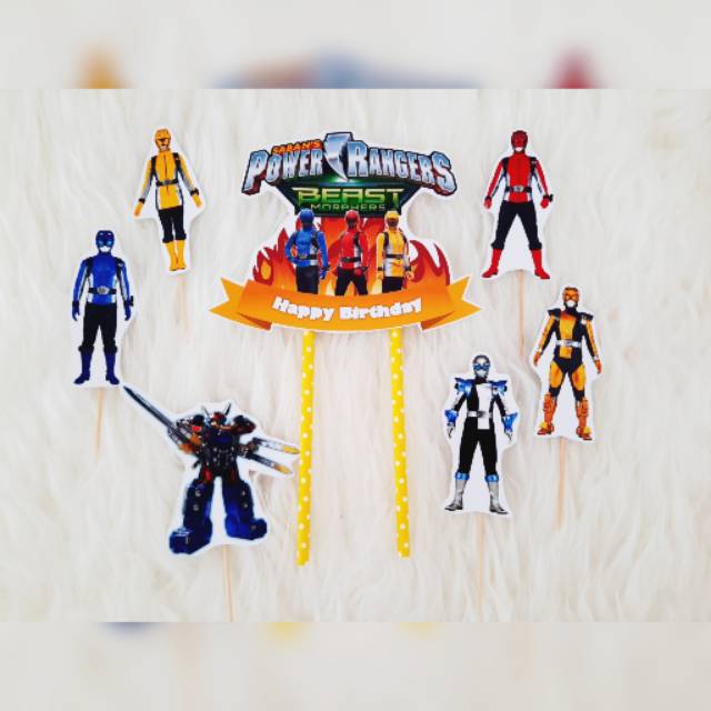 Power rangers topper birthday topper cake decoration pudding topper ...