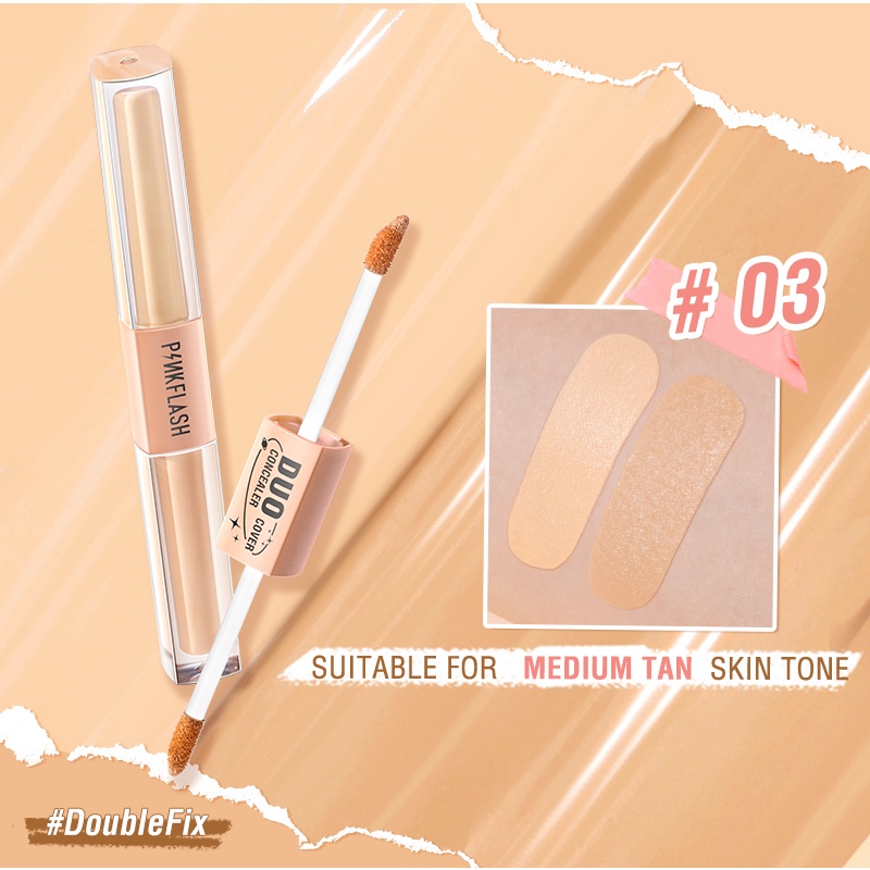 Pinkflash Waterproof 2 In 1 Dual Shade Concealer Full Coverage
