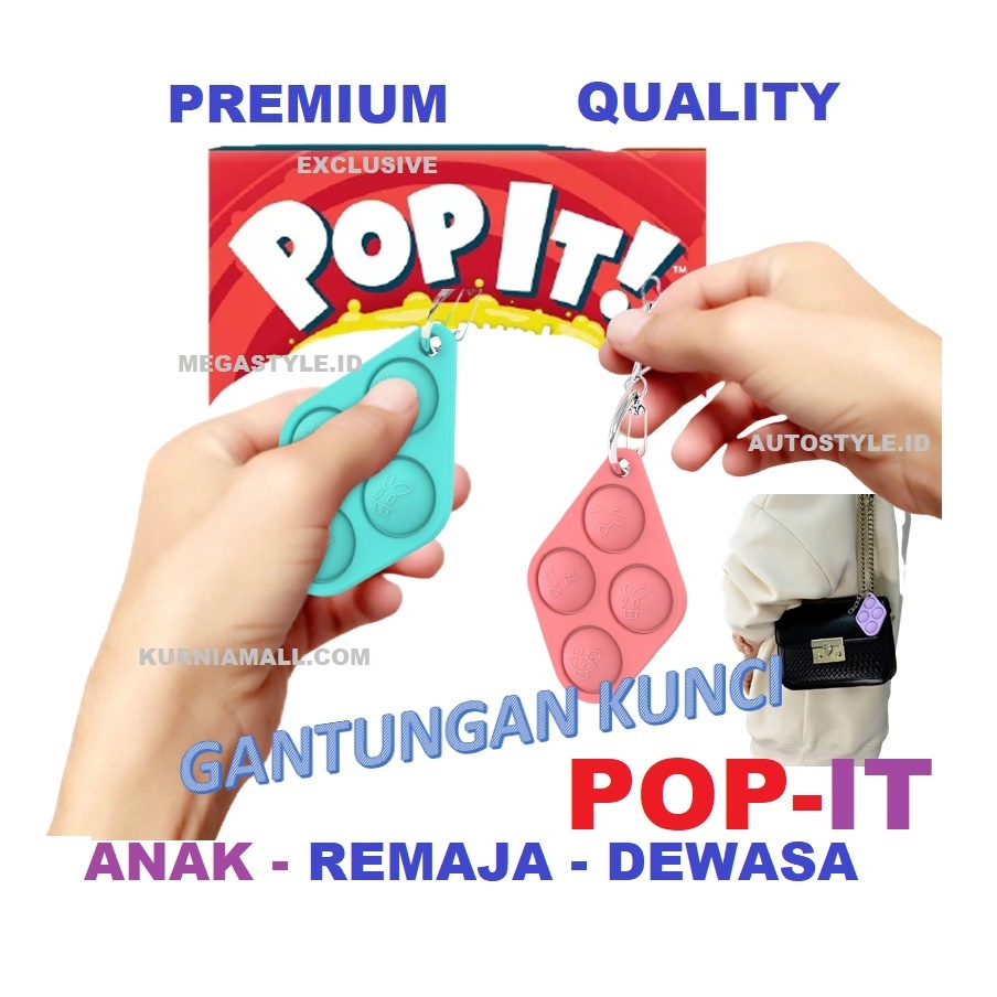 GANTUNGAN POP IT fidget Push key chain POP Its Push bubble stress kids ...
