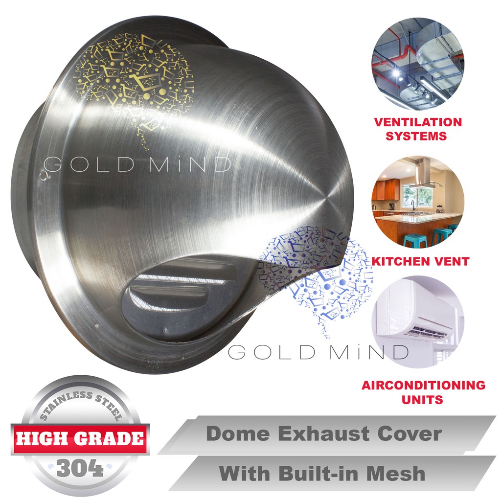Stainless Steel 304 Wall Air Vent Exhaust Dome Grill Cover For 100Mm ...