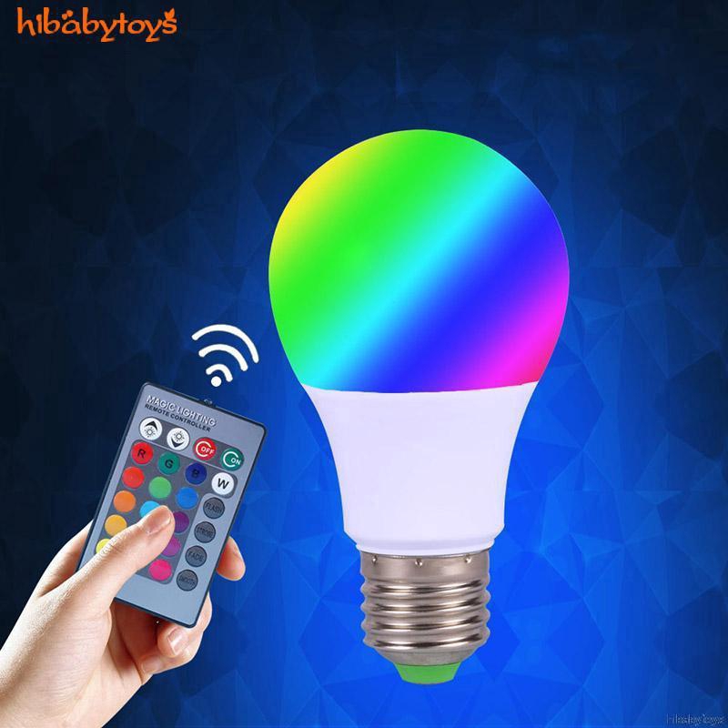 【COD】Ready Stock E27 LED Bulb Light With IR Remote Control 16 Colors 3W ...