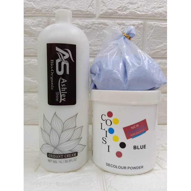 1 set Colisi Hair Bleaching Powder with Ashley Oxidizing Cream 1000mL ...