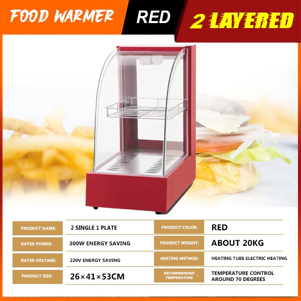 Heavy Duty Curve Glass Showcase Display Electric Food Warmer Food ...