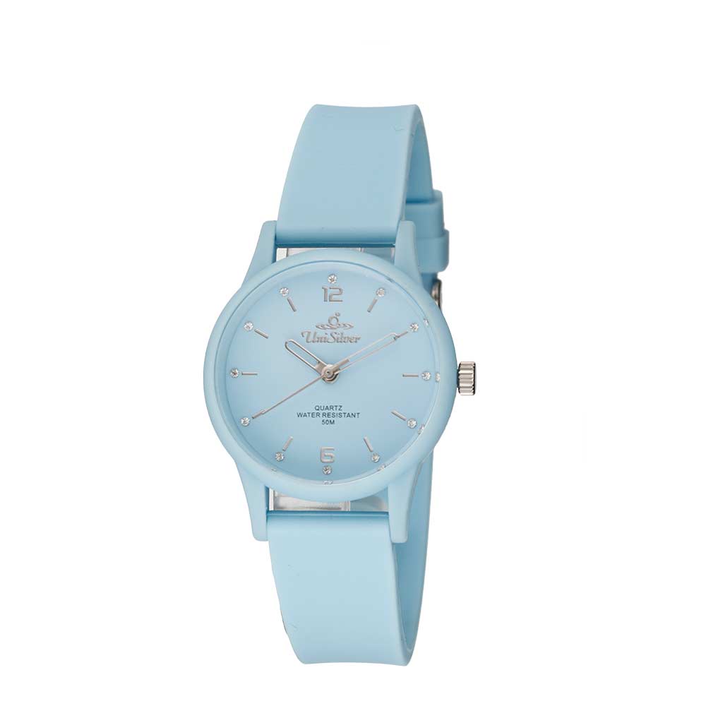 UniSilver TIME Women's Analog Pale Blue Rubber Watch KW4276-2004 ...