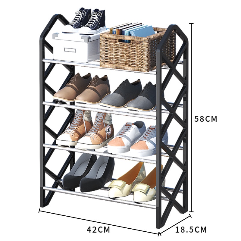 4 Layer Simple Shoe Rack Shoe Cabinet Student Dormitory Assembled ...