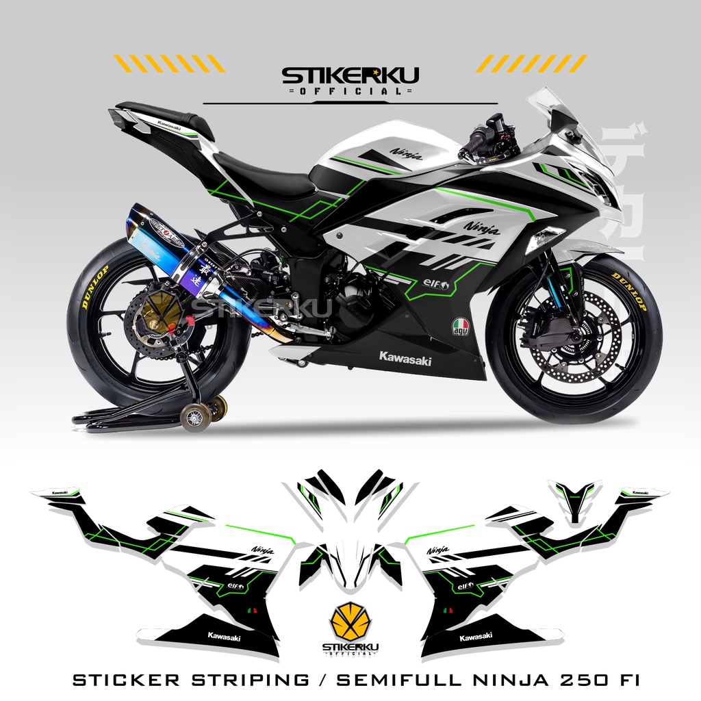 Striping NINJA 250 FI SIMPLE Edition 1/STICKER/STOCK DECALS/SEMIFULL ...