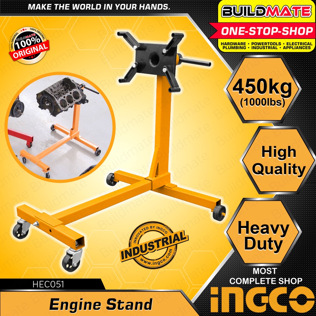 INGCO Engine Stand 450kg 1000LBS Steel 360 Degree Rotating Wheeled ...