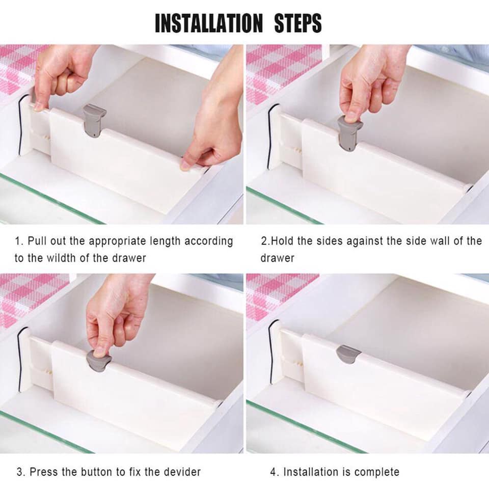 BLOS Retractable Drawer Divider Wardrobe Cabinet Drawers Partition ...