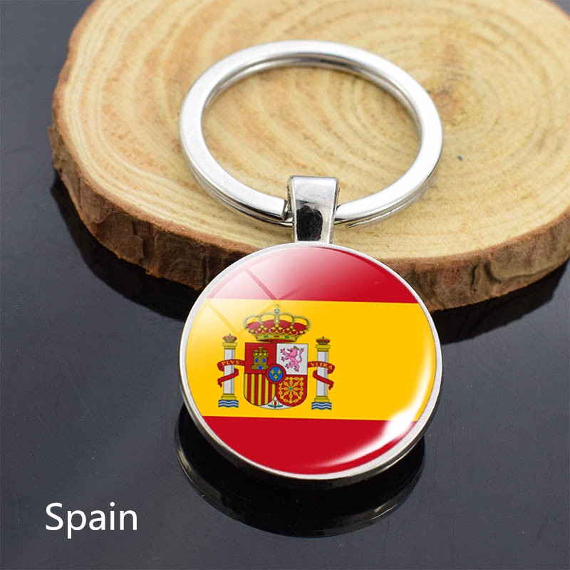 Double side Flag Keychain National Flag Glass Ball Keychain USA United ...