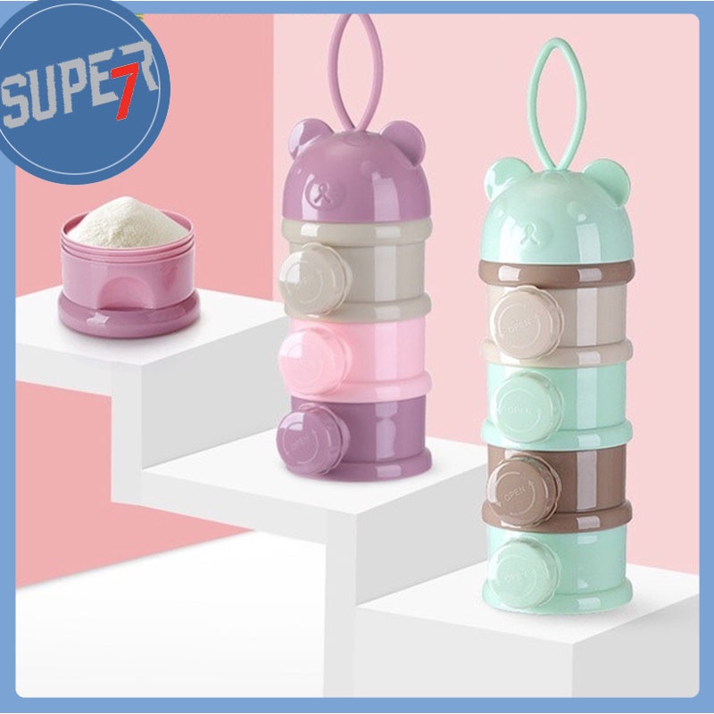 4 Layers Baby Milk Storage Powder Container Feeding Case Box Milk Case ...