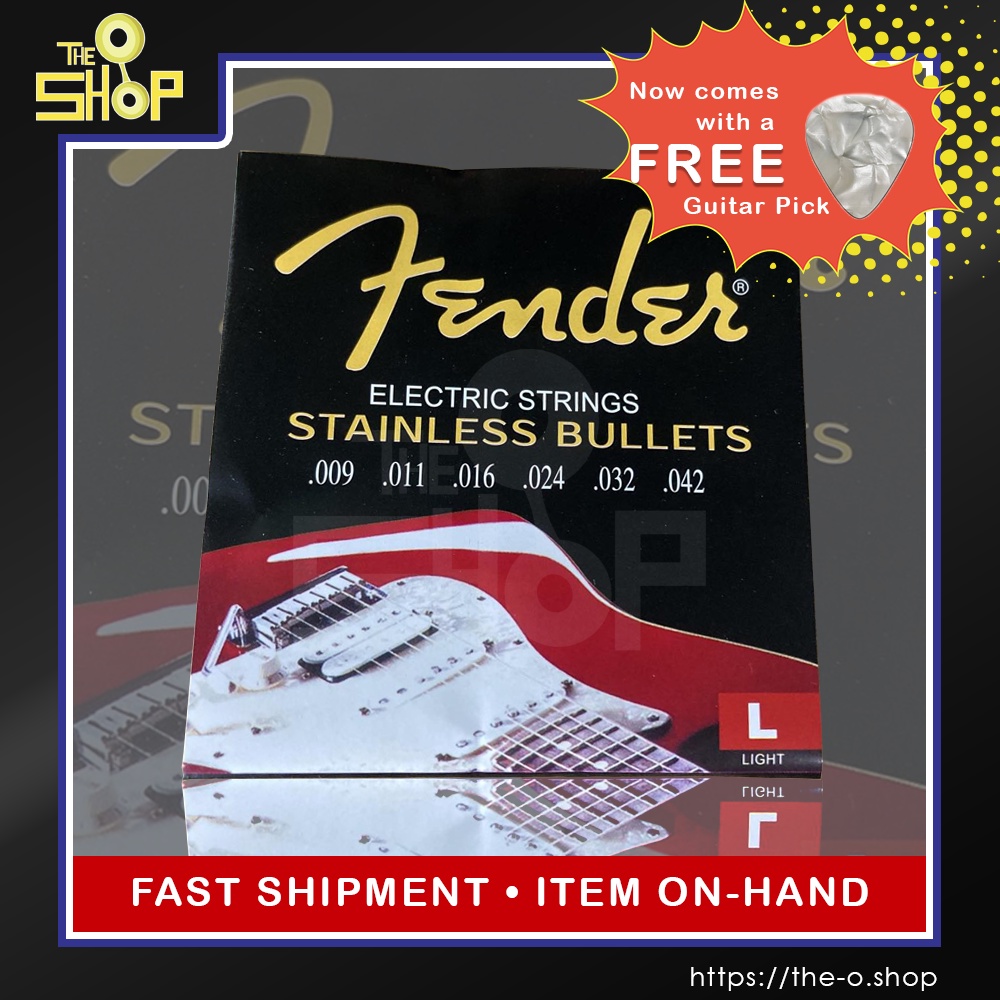 Fender Electric Guitar Strings (FREE PICK) | Complete 6pcs Set | High ...
