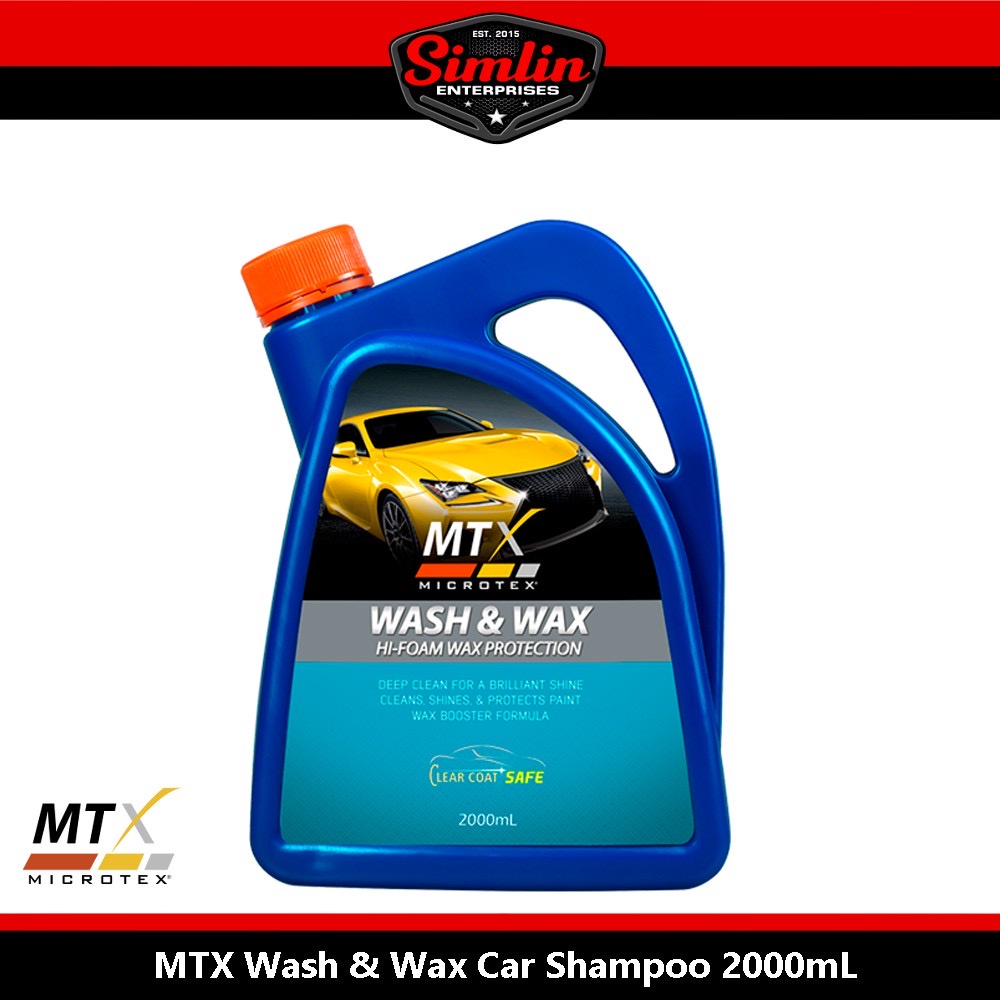 MTX Wash and Wax 2L 2000mL Microtex Car Care Shampoo with Power Foam ...