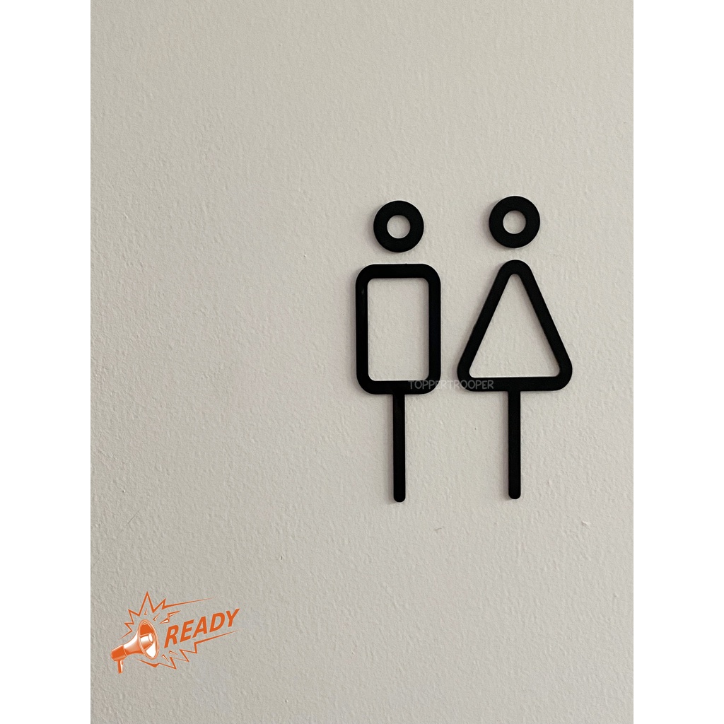 Toilet Sign Board | Acrylic Embossed Toilet Board | Toilet Room Marker ...