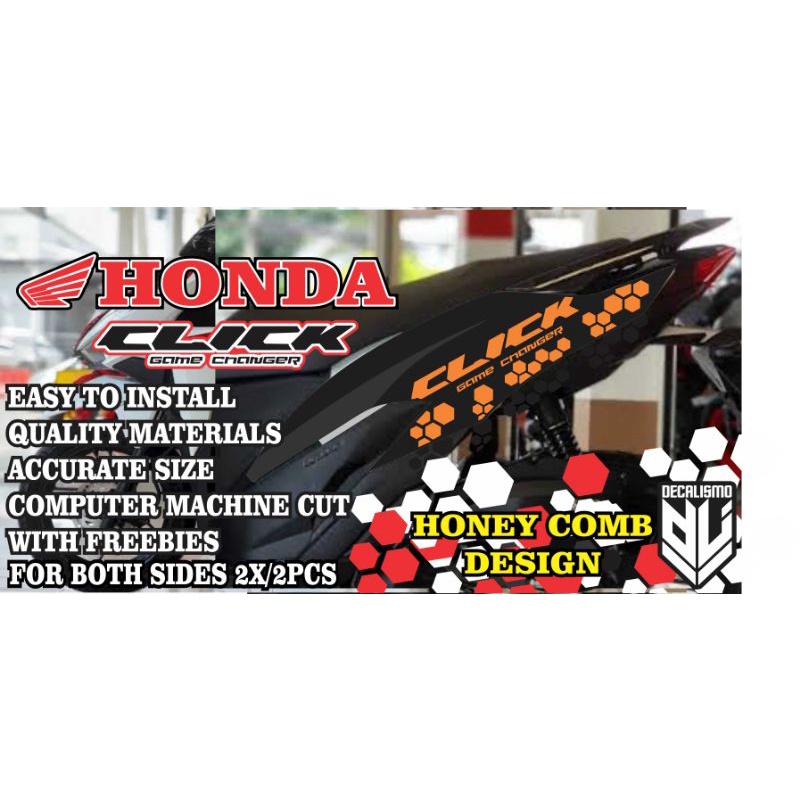 HONDA CLICK, SIDE DECALS (2PCS.) | Shopee Philippines
