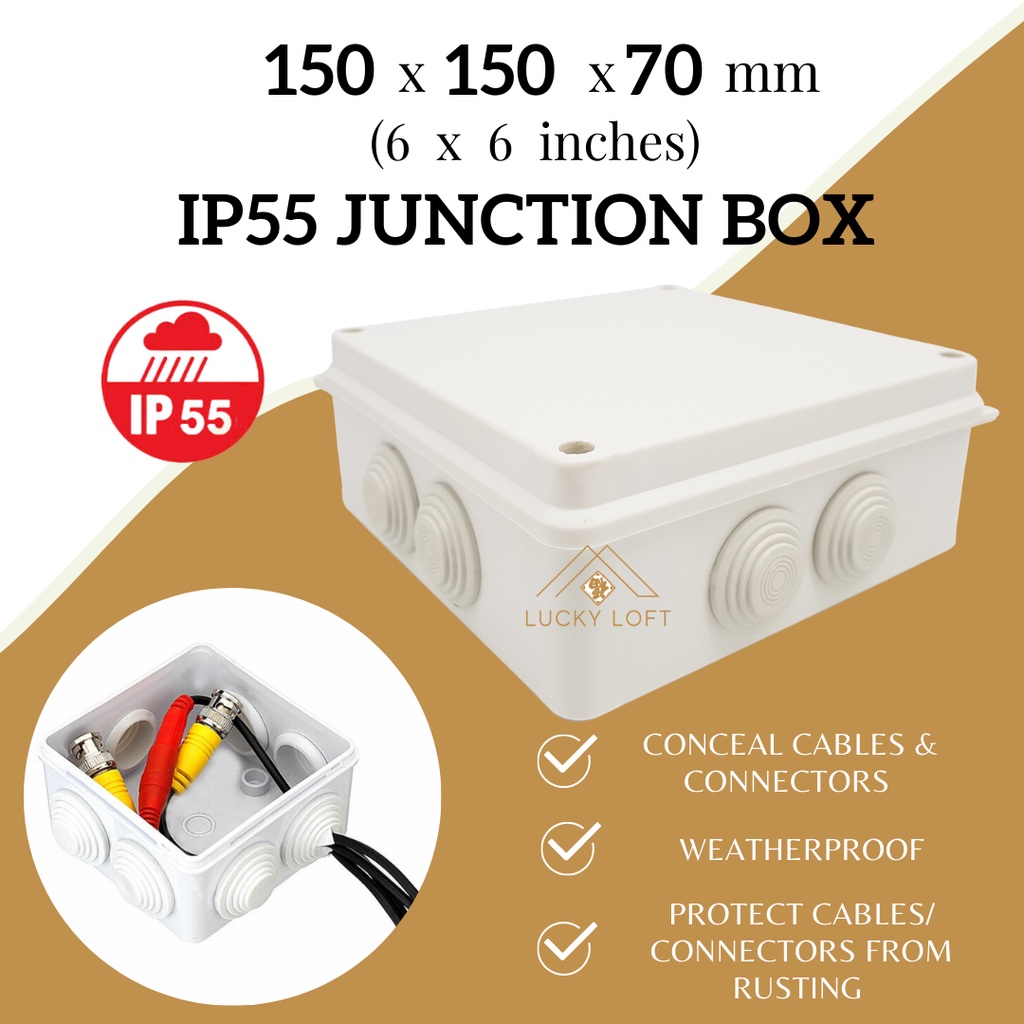 4x4, 6x6, 8x10 Weatherproof Junction Box with Rubber knockouts for ...