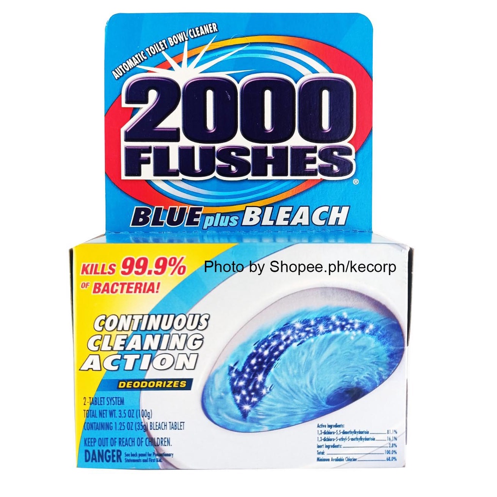 2000 Flushes Blue plus Bleach 3.5 oz 100g KECORP_S1 | Shopee Philippines