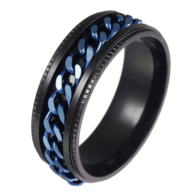 Anxiety Ring Fidget Spinner Rings For Women & Men Black Stainless Steel ...