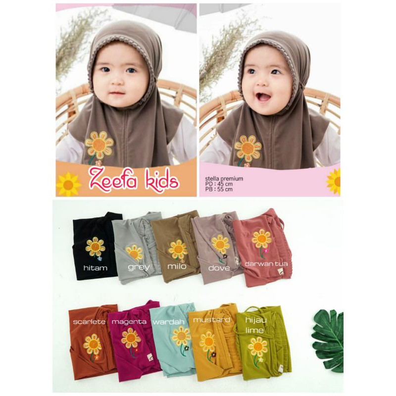 Instant Hijab Kids ZEEFA BABY Hijab Kids Jersey Stella premium | Shopee Philippines