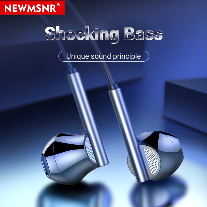 Newmsnr 9D Metal Shocking Bass Earphones Wired Comfortable To Wear ...