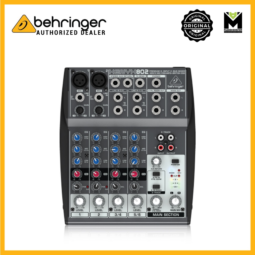 Behringer Xenyx 802 Premium 8-Input 2-Bus Mixer with Xenyx Mic Preamps ...
