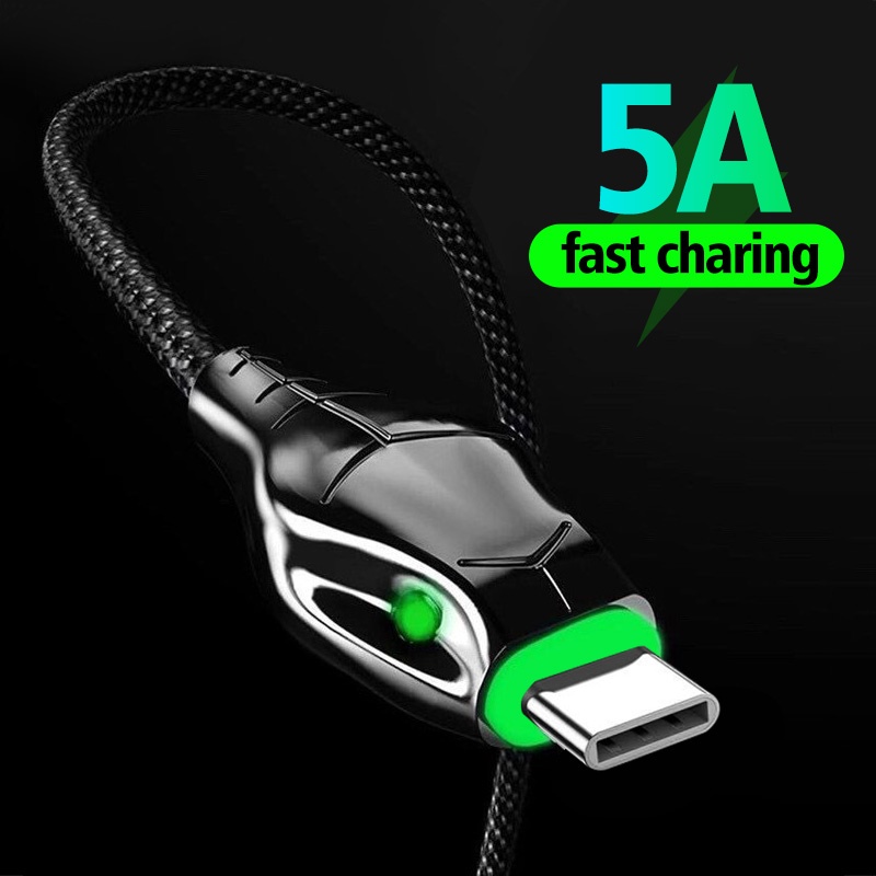 Black Mamba Snake shape Charging Cable,3A Fast Charger LED Light Micro ...