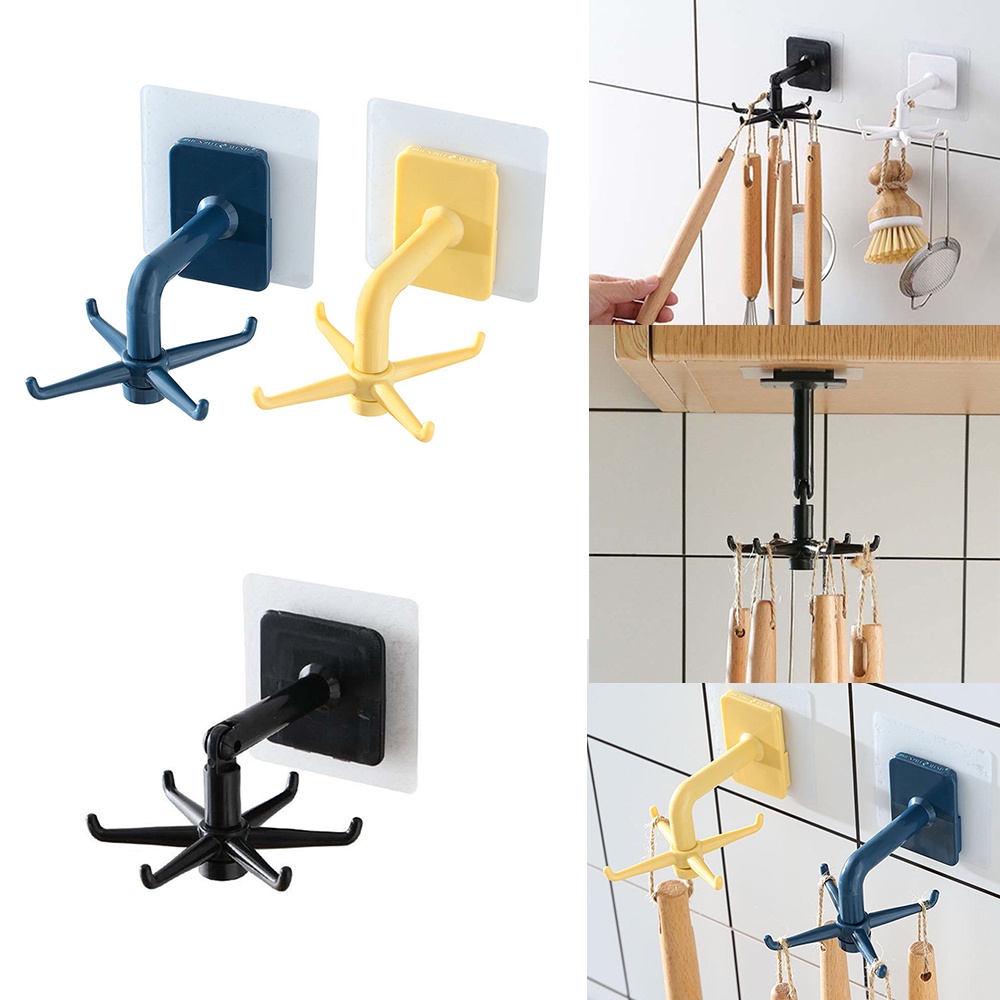 1Pc Bath Hook Wall Mounted 360° Rotating Coat Hanger RotatableFor Home ...