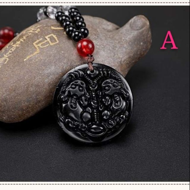 Unisex Obsidian Pi Yao Necklace | Shopee Philippines