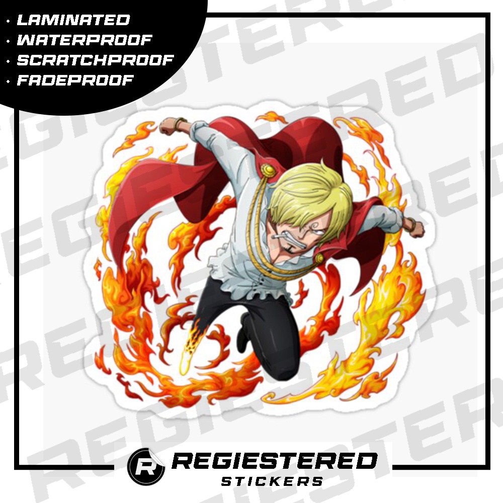 Sanji One Piece Vinyl Sticker Waterproof Phone Helmet Tumbler ...