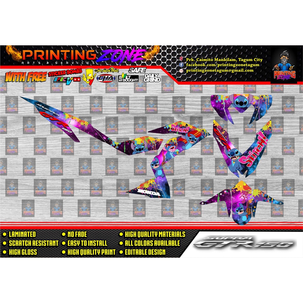 HONDA SUPRA GTR 150 Full Sticker Decals High Quality and Durable ...